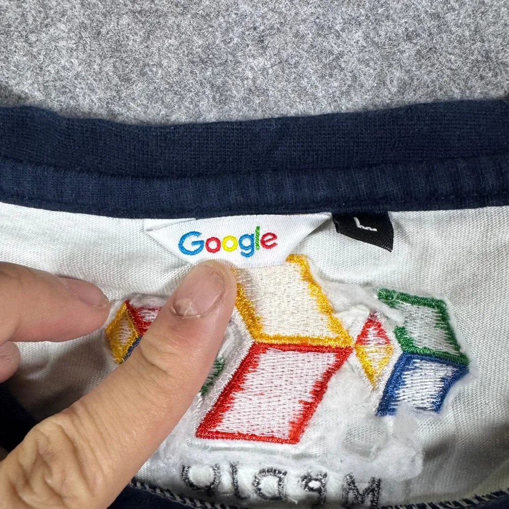 google | Shirts | Google Belafonte Ship Raglan Shirt Mens L White Navy ...